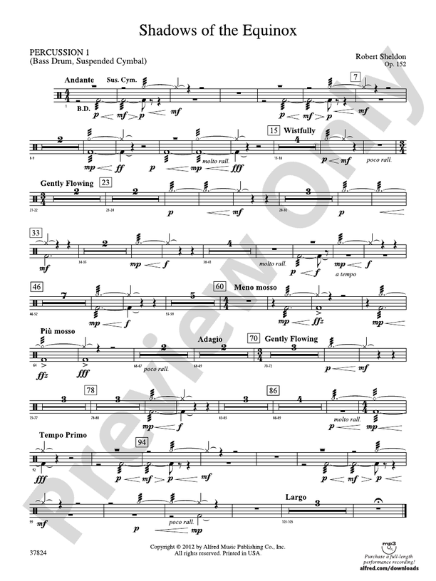 Shadows of the Equinox: 1st Percussion: 1st Percussion Part - Digital ...