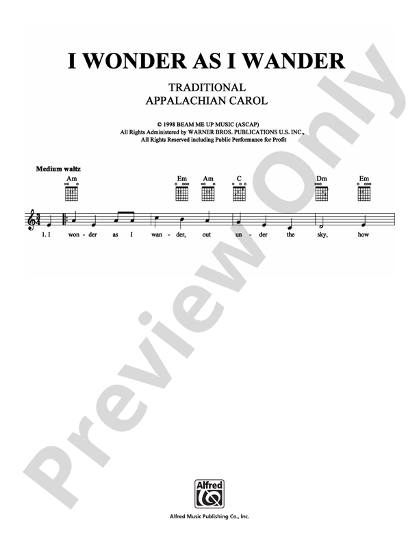 I Wonder As I Wander: Lead Sheet: Traditional - Digital Sheet Music ...