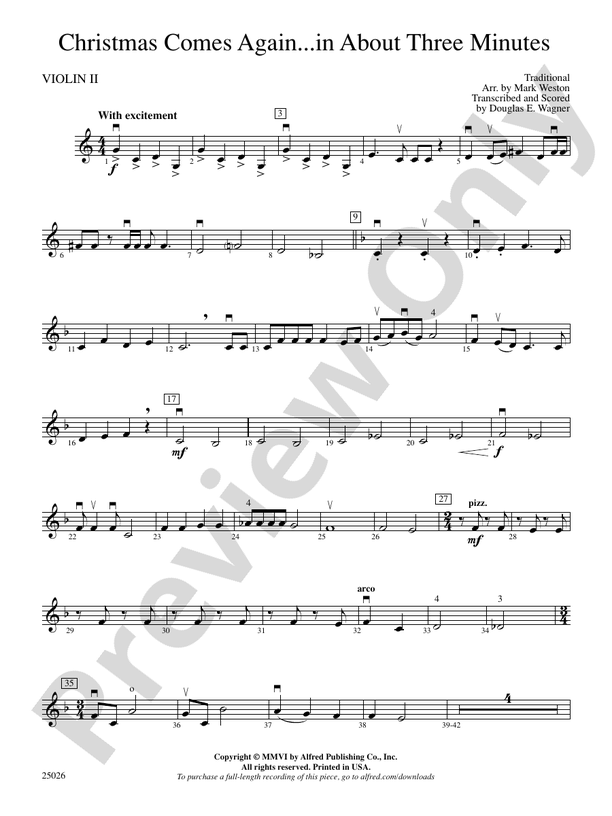 Christmas Comes Again ... in About Three Minutes: 2nd Violin: 2nd ...