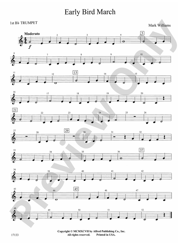 Early Bird March: 1st B-flat Trumpet: 1st B-flat Trumpet Part - Digital ...