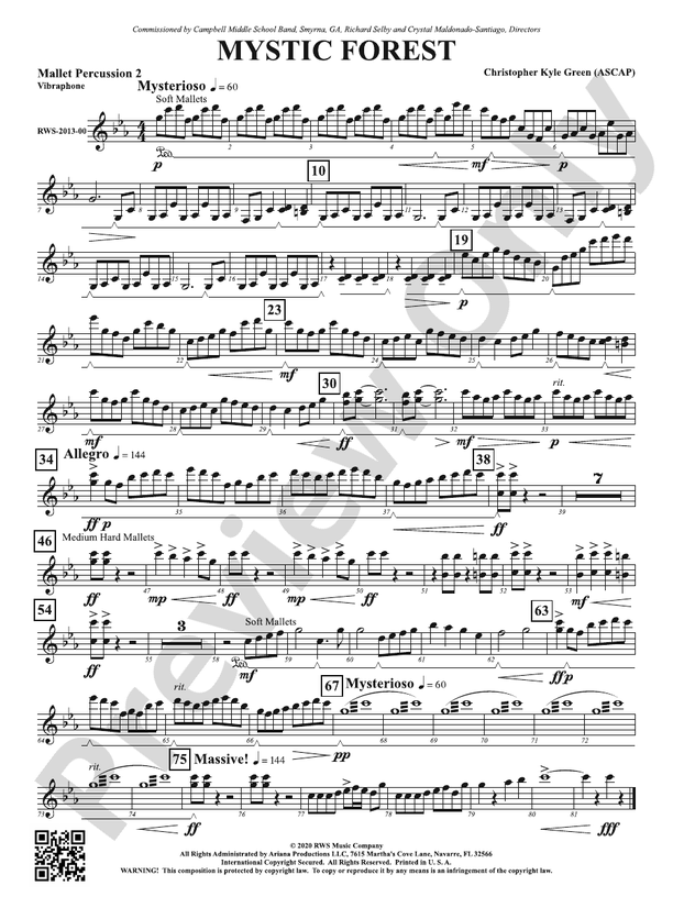 Mystic Forest: 2nd Mallet Percussion: 2nd Mallet Percussion Part ...
