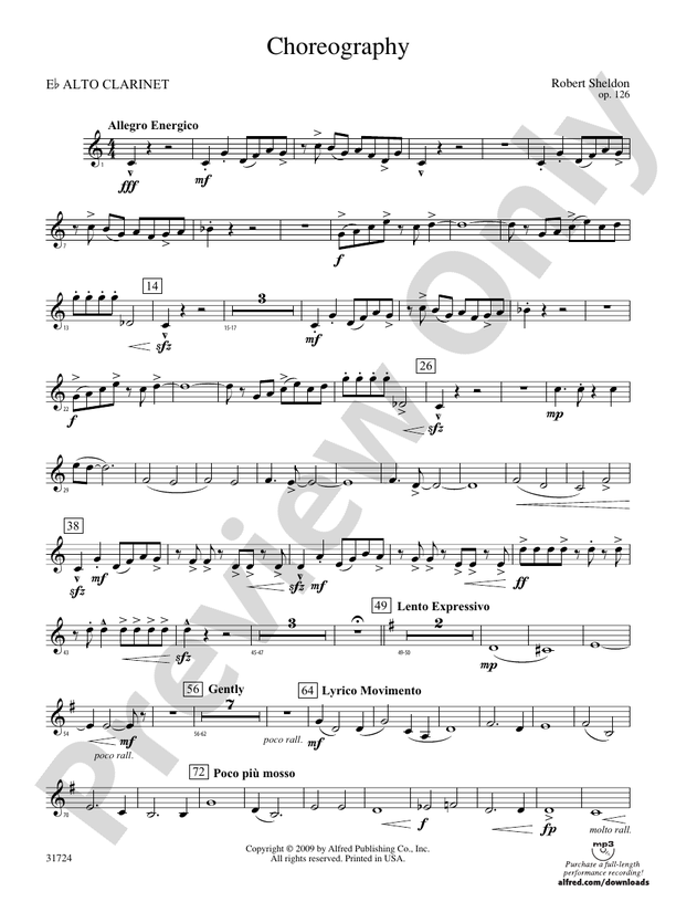 Choreography: (wp) E-flat Alto Clarinet: (wp) E-flat Alto Clarinet World Part - Digital Sheet ...