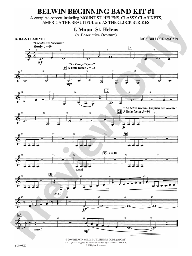 Belwin Beginning Band Kit #1: B-flat Bass Clarinet: B-flat Bass ...