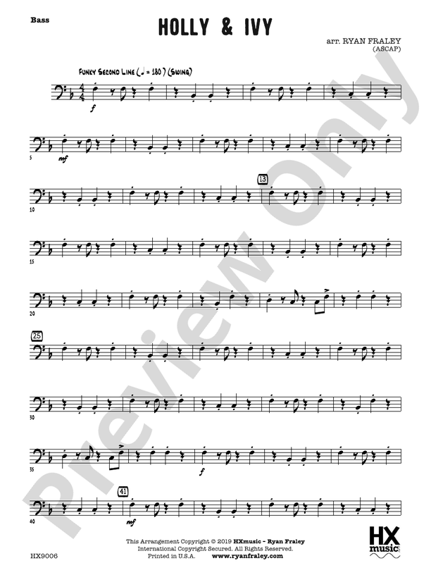 Holly & Ivy: Bass: Bass Part - Digital Sheet Music Download