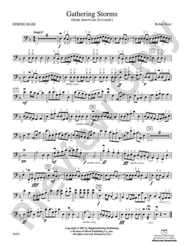 Gathering Storms (Movement 2 from American Serenade Symphony): String Bass: String Bass Part ...
