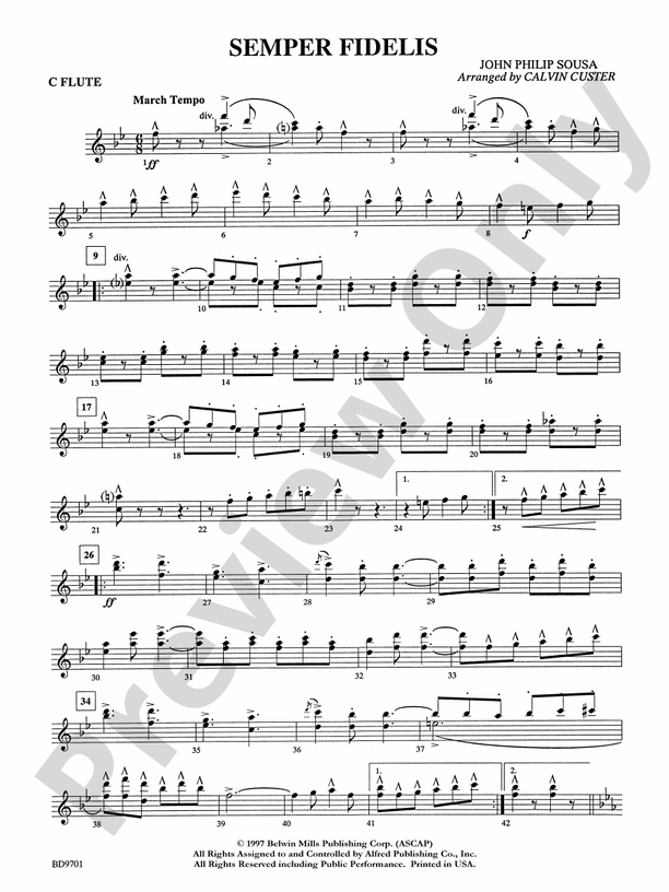 Semper Fidelis: Flute: Flute Part - Digital Sheet Music Download