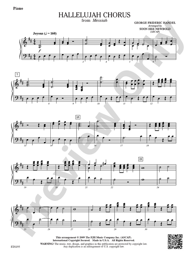 Hallelujah Chorus from Messiah: Piano: Piano Part: George Frideric ...