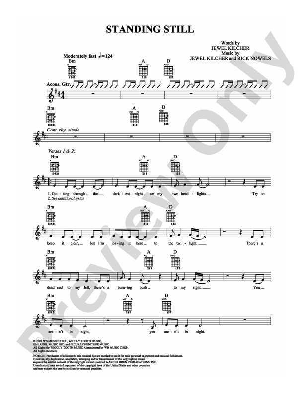 Standing Still: Guitar TAB: Jewel - Digital Sheet Music Download