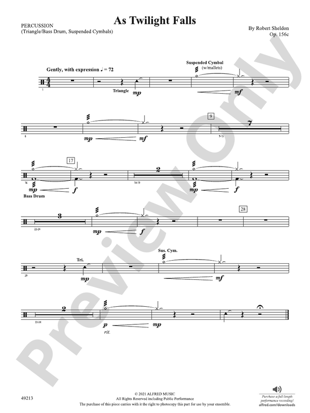 As Twilight Falls: 1st Percussion: 1st Percussion Part - Digital Sheet ...