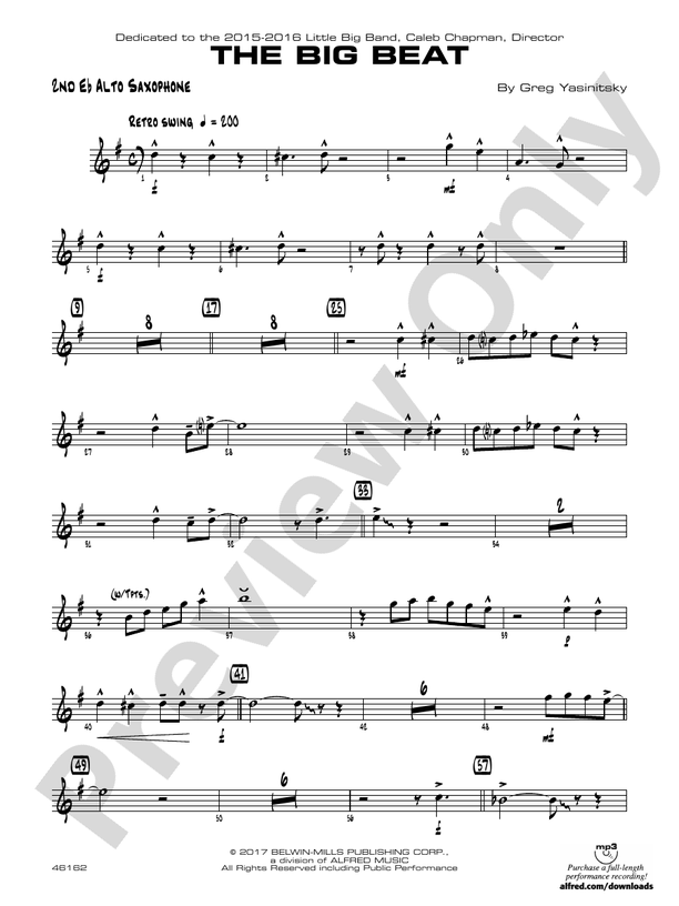The Big Beat: 2nd E-flat Alto Saxophone: 2nd E-flat Alto Saxophone Part - Digital Sheet Music ...