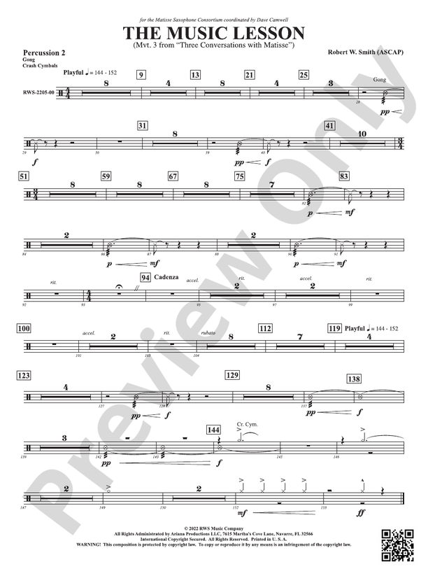 The Music Lesson - Mvt. 3 from Three Conversations with Matisse: 2nd ...
