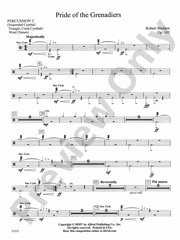 Pride of the Grenadiers: 2nd Percussion: 2nd Percussion Part - Digital Sheet Music Download