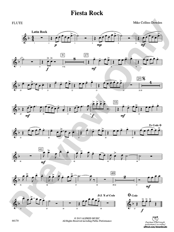 Fiesta Rock: Flute: Flute Part - Digital Sheet Music Download