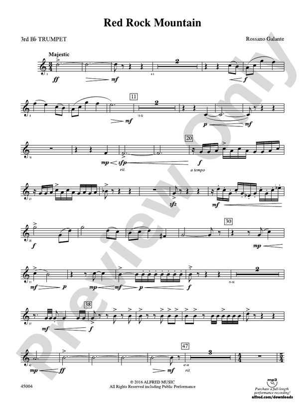Red Rock Mountain: 3rd B-flat Trumpet: 3rd B-flat Trumpet Part ...