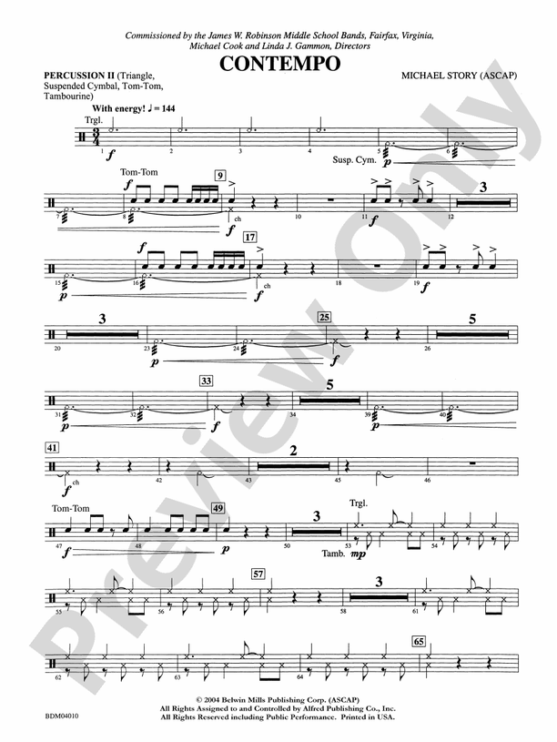Contempo: 2nd Percussion: 2nd Percussion Part - Digital Sheet Music ...