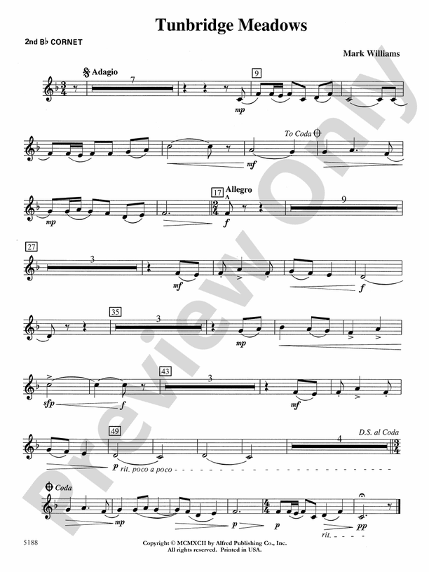 Tunbridge Meadows: 2nd B-flat Cornet: 2nd B-flat Cornet Part - Digital ...