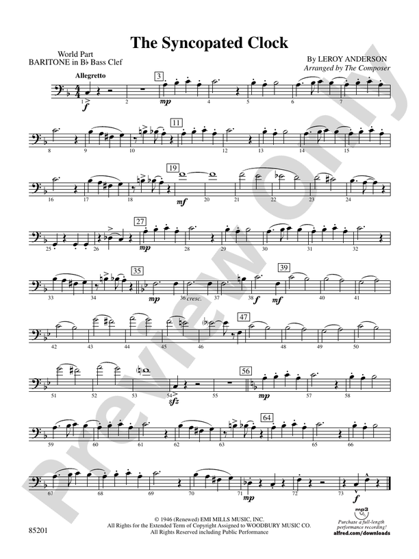 The Syncopated Clock: (wp) B-flat Baritone B.C.: (wp) B-flat Baritone B ...