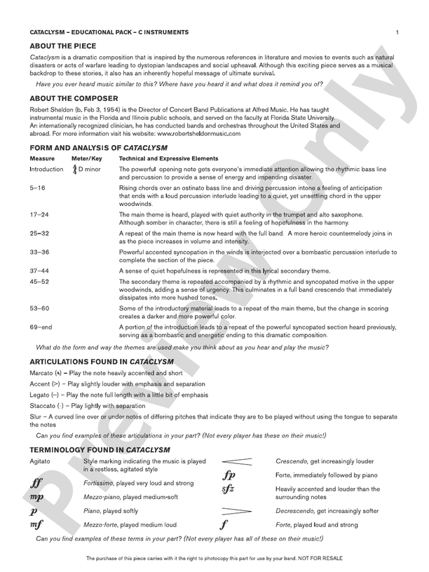 Cataclysm: C Educational Pack: C Educational Pack Part - Digital Sheet Music Download