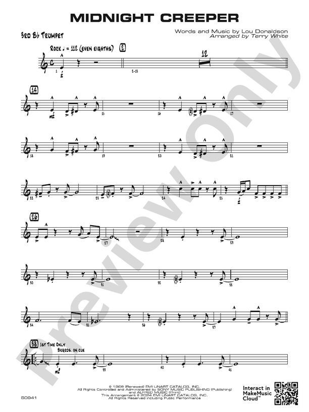 Midnight Creeper: 3rd B-flat Trumpet: 3rd B-flat Trumpet Part - Digital Sheet Music Download