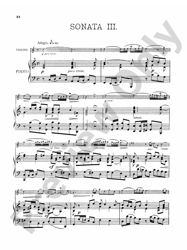 Corelli: Twelve Sonatas, Op. 5 (Volume I): Sonata III (Piano) Part - Digital Sheet Music Download