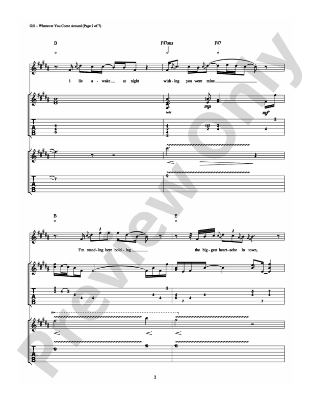 Whenever You Come Around: Guitar TAB: Vince Gill - Digital Sheet Music ...