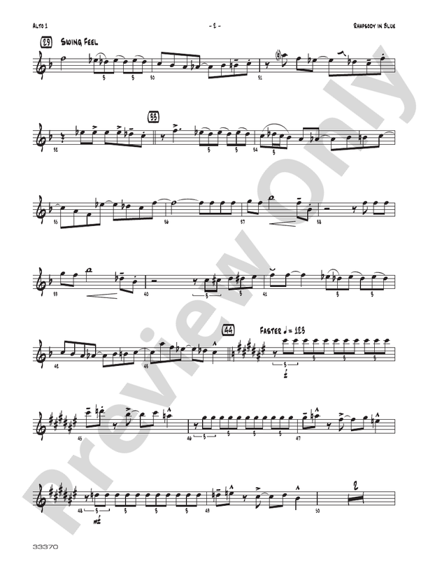 Rhapsody in Blue: E-flat Alto Saxophone: E-flat Alto Saxophone Part - Digital Sheet Music Download
