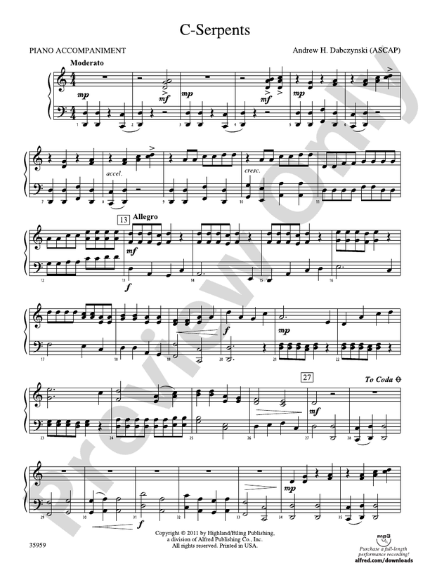 C-Serpents: Piano Accompaniment: Piano Accompaniment Part - Digital ...