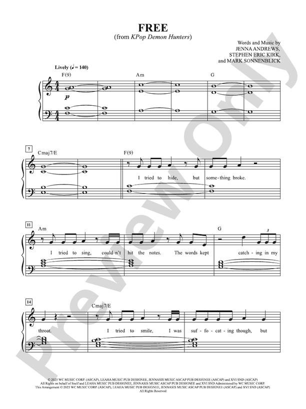 Free from "KPop Demon Hunters": Piano: Jenna Andrews - Digital Sheet ...