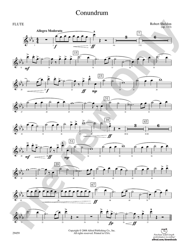 Conundrum: Flute: Flute Part - Digital Sheet Music Download
