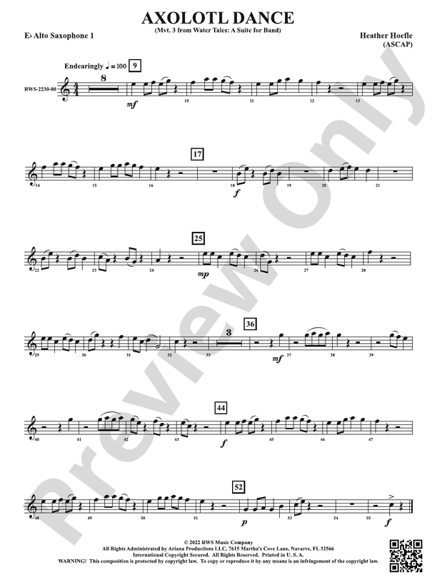 Axolotl Dance - Mvt. 3 from Water Tales: A Suite for Band: 1st E-flat ...