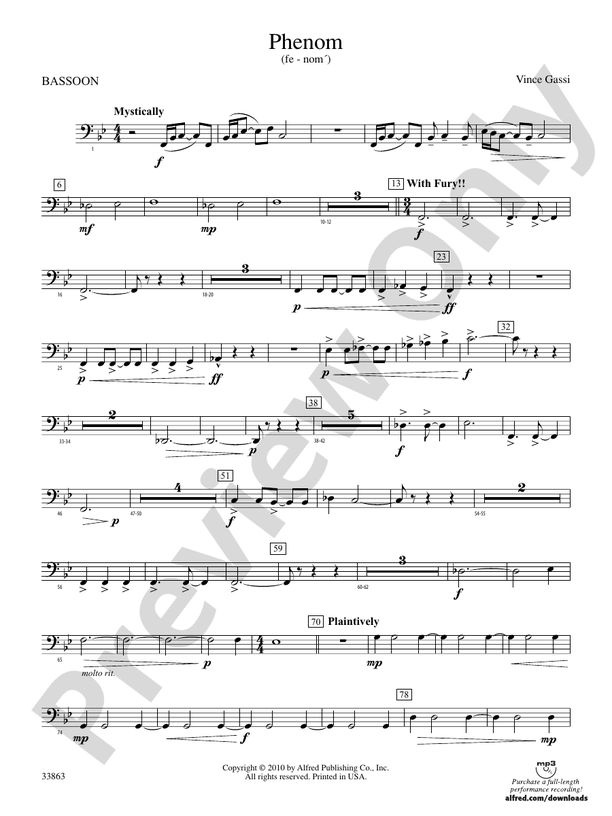PHENOM/CB: Bassoon: Bassoon Part - Digital Sheet Music Download