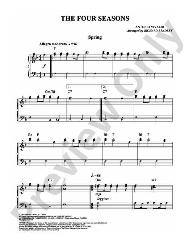 The Four Seasons: Easy Piano: Antonio Vivaldi - Digital Sheet Music ...