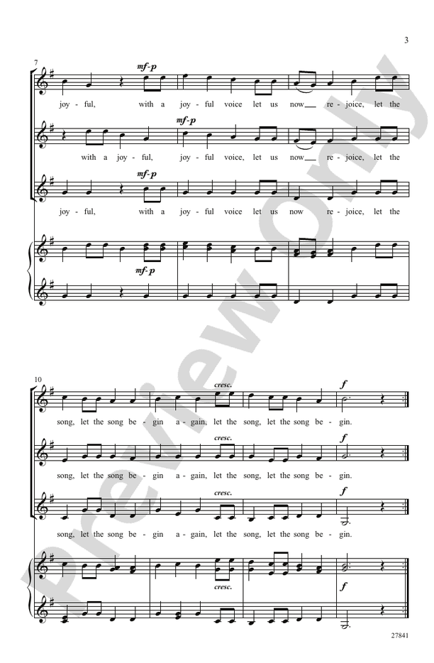 Let the Song Begin: SSA, a cappella Choral Octavo: Donald Moore ...