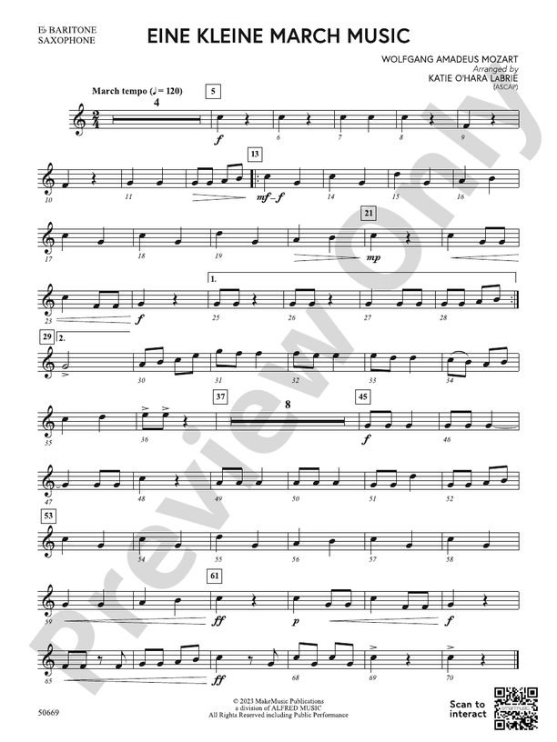 Eine Kleine March Music: E-flat Baritone Saxophone: E-flat Baritone Saxophone Part - Digital ...