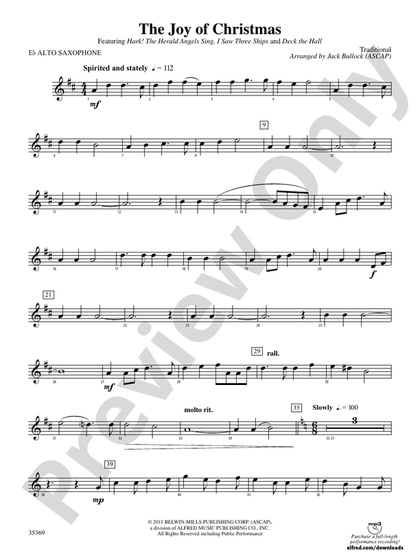 The Joy of Christmas: E-flat Alto Saxophone: E-flat Alto Saxophone Part - Digital Sheet Music ...