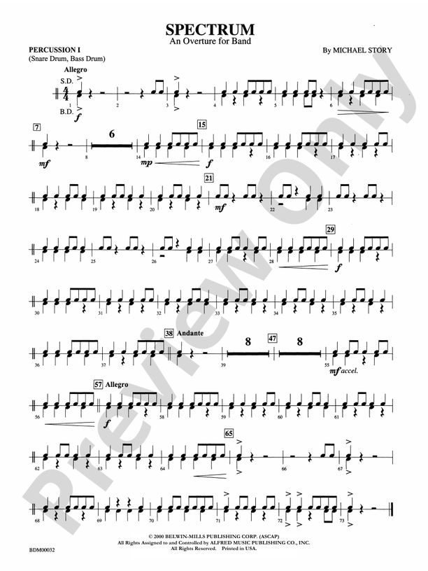 Spectrum: 1st Percussion: 1st Percussion Part - Digital Sheet Music ...
