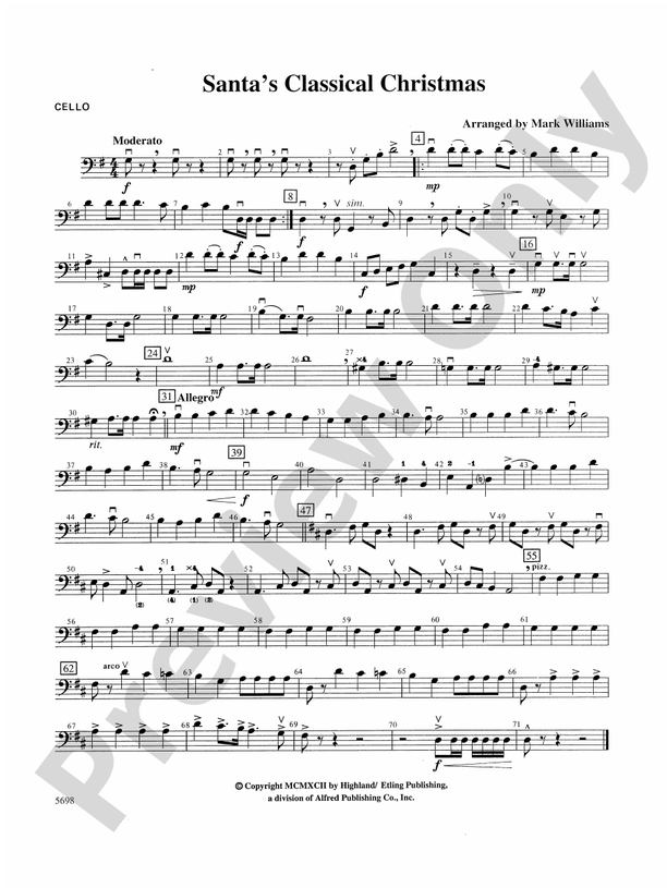 Santa's Classical Christmas: Cello: Cello Part - Digital Sheet Music ...