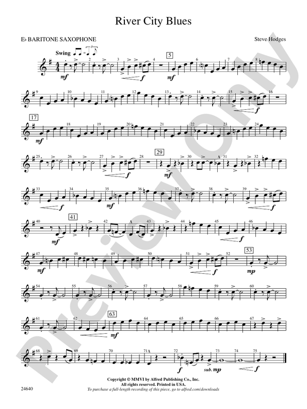 River City Blues: E-flat Baritone Saxophone: E-flat Baritone Saxophone ...