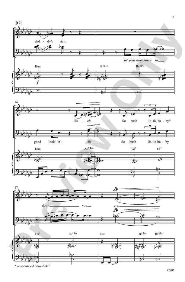 Summertime: SATB Choral Octavo: George Gershwin - Digital Sheet Music ...