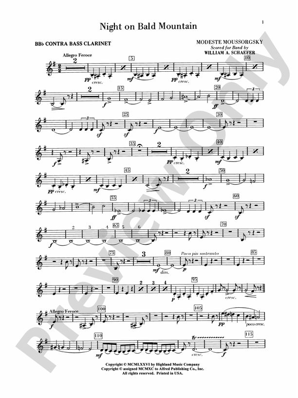 Night on Bald Mountain: B-flat Bass Saxophone: B-flat Bass Saxophone ...