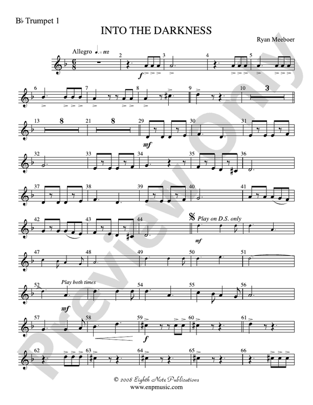 Into the Darkness: 1st B-flat Trumpet: 1st B-flat Trumpet Part - Digital Sheet Music Download