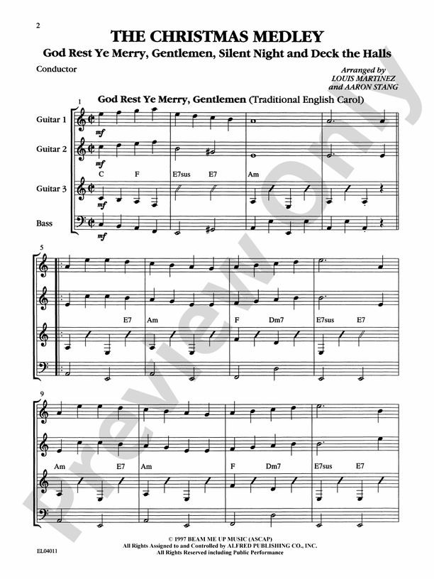 21st Century Guitar Ensemble Series: Christmas Medley: Guitar Score ...