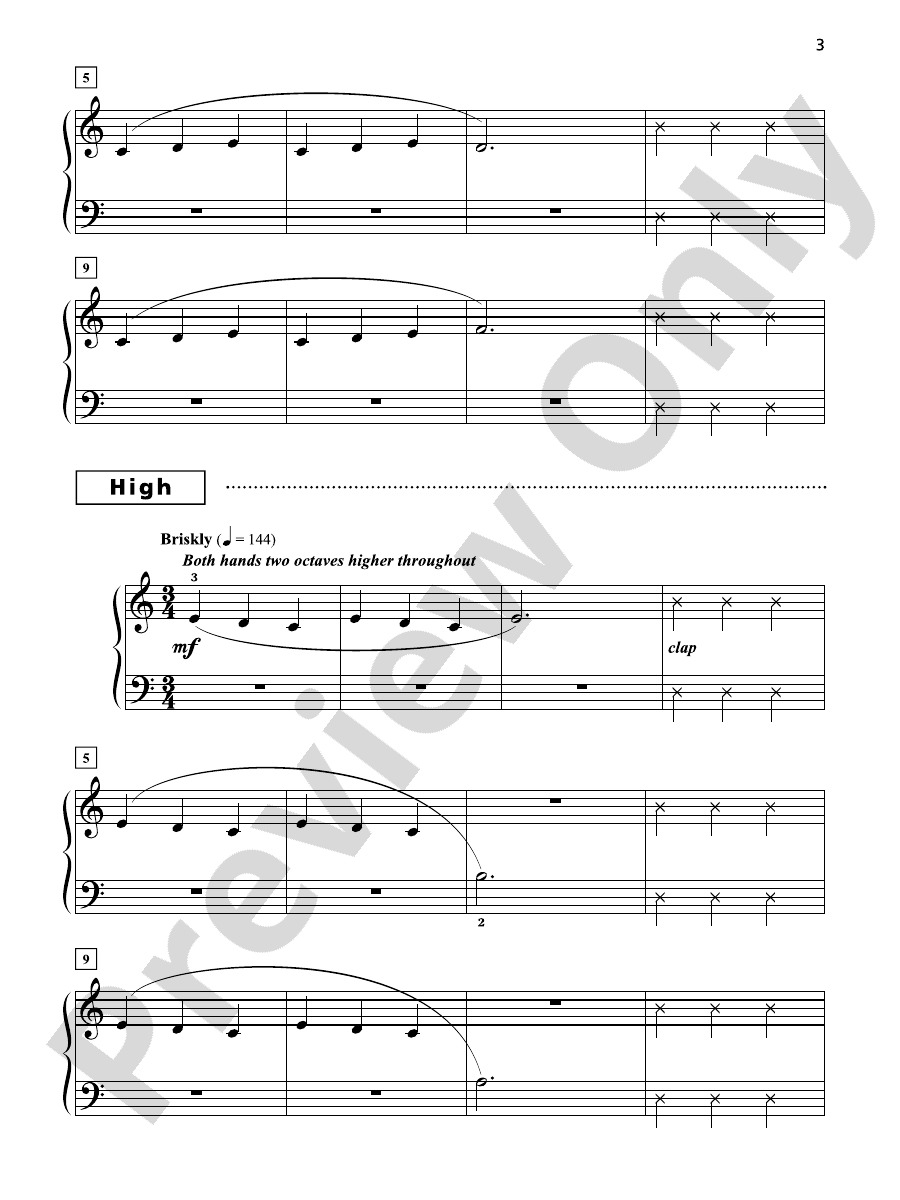 Grand Trios for Piano, Book 1: 4 Early Elementary Pieces for One Piano, Six Hands: Piano: Melody ...