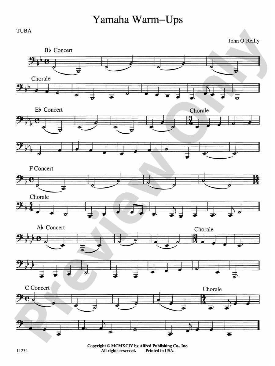Yamaha Warm-Ups: Tuba: Tuba Part - Digital Sheet Music Download