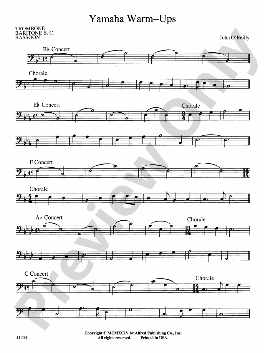 Yamaha Warm-Ups: 1st Trombone: 1st Trombone Part - Digital Sheet Music ...