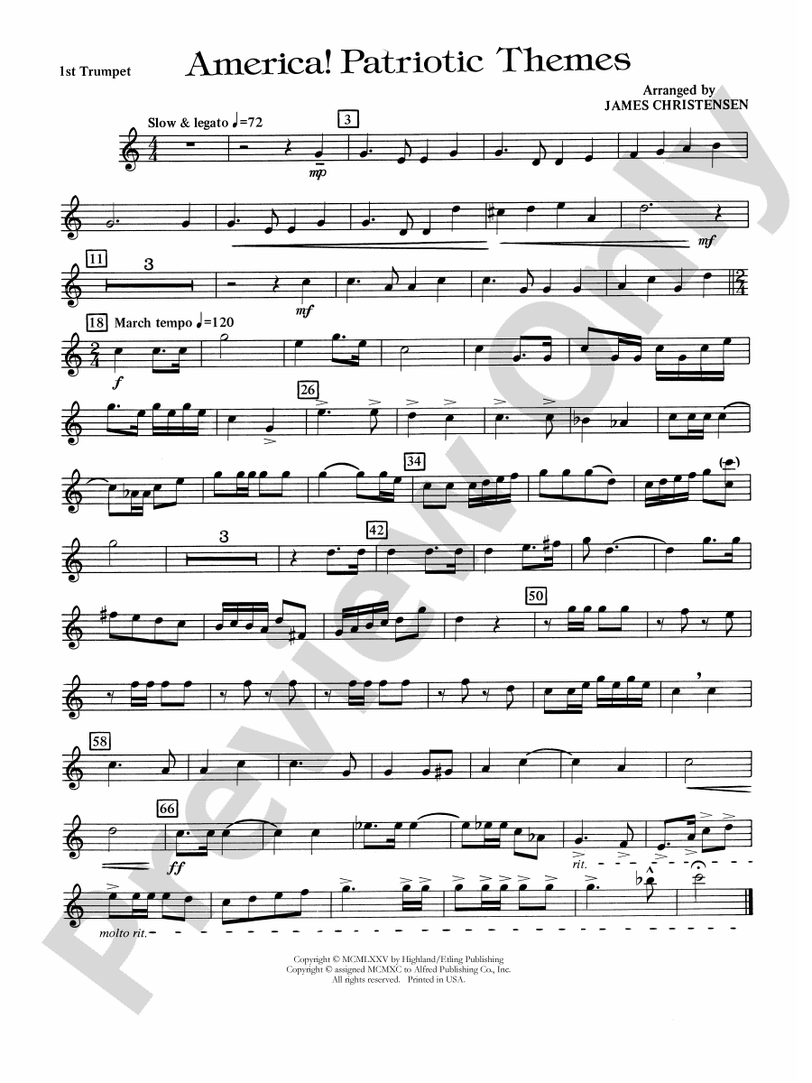 America! Patriotic Themes (as played at Disney World): 1st B-flat ...