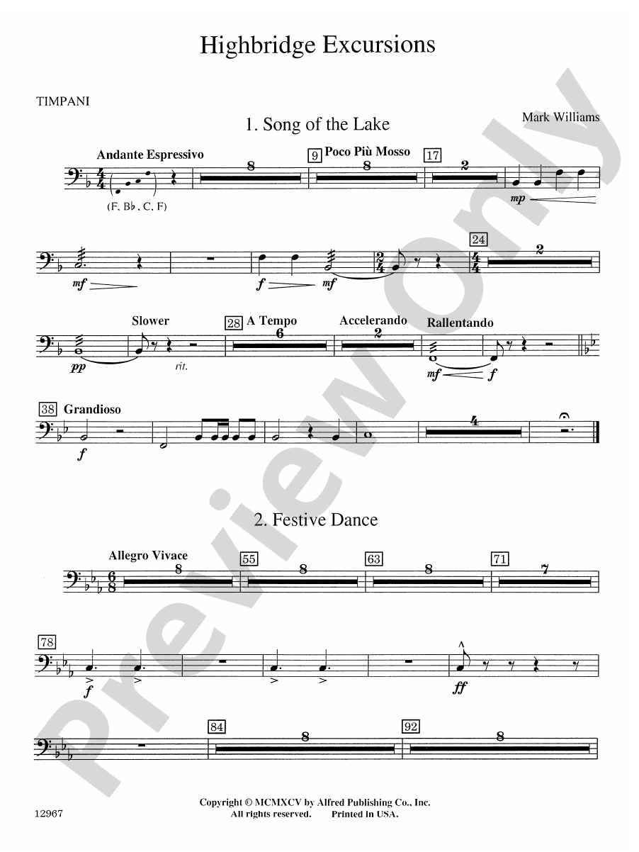 Highbridge Excursions: Timpani: Timpani Part - Digital Sheet Music Download