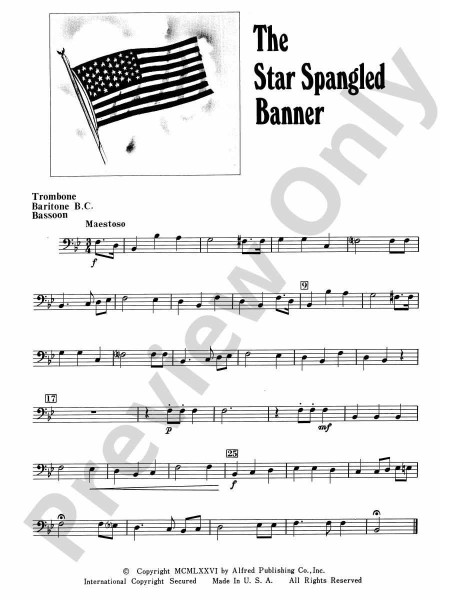 The Star Spangled Banner: 1st Trombone: 1st Trombone Part - Digital ...