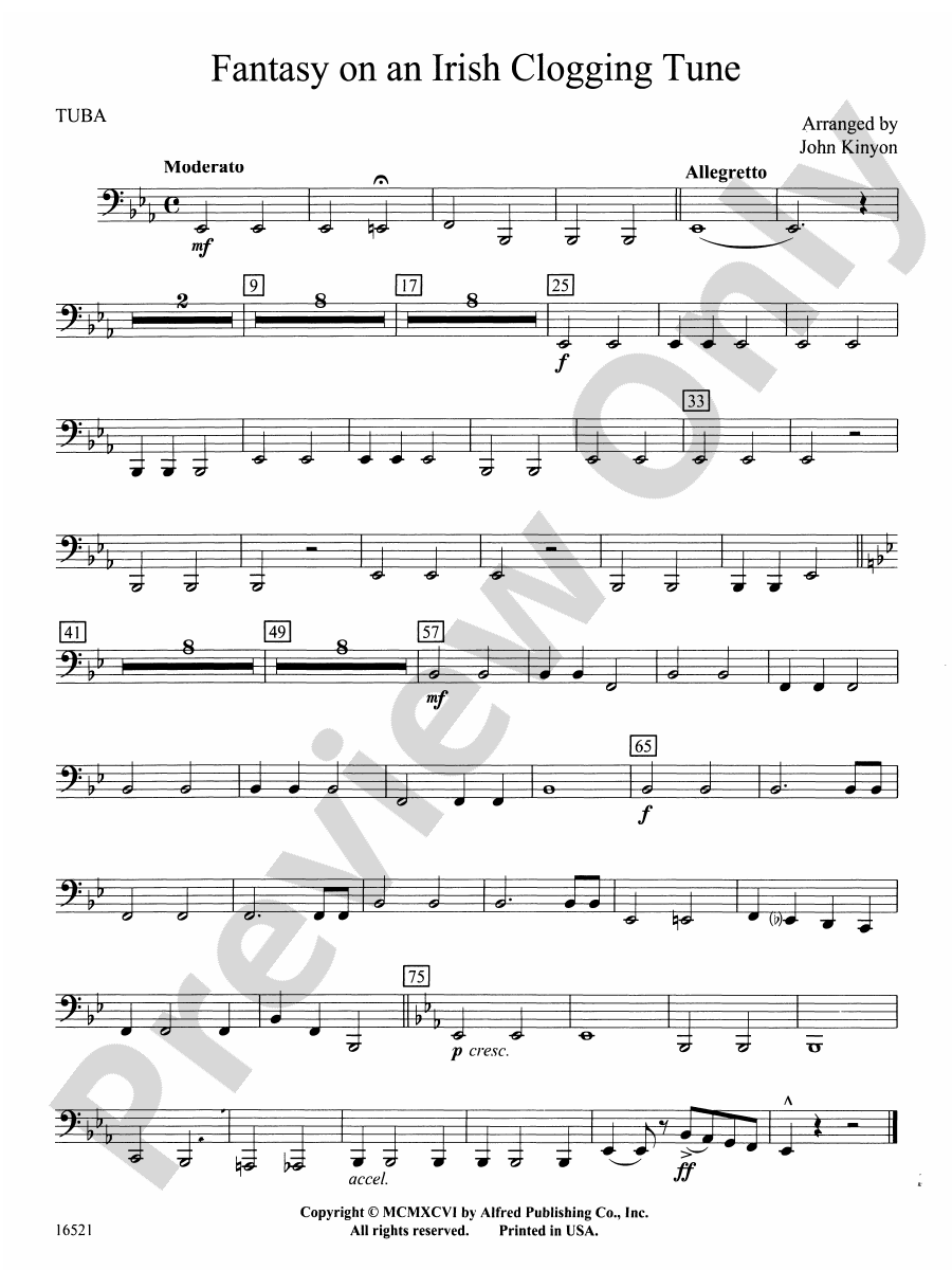 Fantasy on an Irish Clogging Tune: Tuba: Tuba Part - Digital Sheet ...