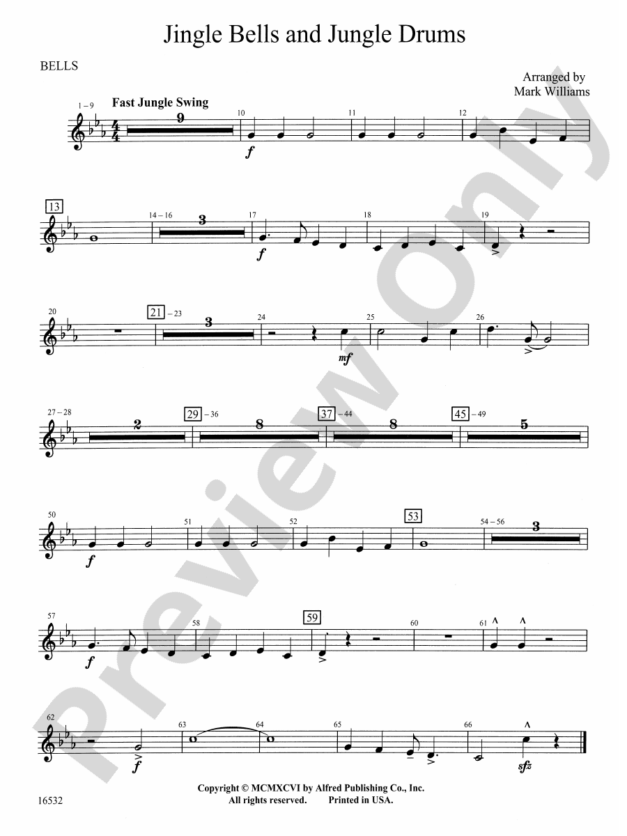 Jingle Bells and Jungle Drums: Bells: Bells Part - Digital Sheet Music ...